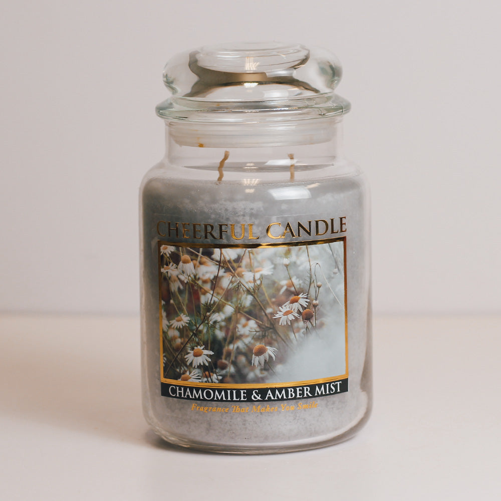Chamomile & Amber Mist Scented Candle -24 oz, Double Wick, 135-hour ...