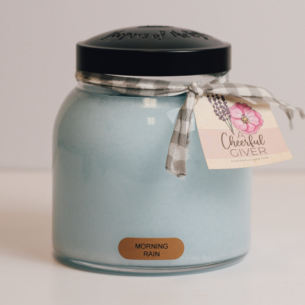 Morning Rain Scented Candle - 34 oz, Double Wick, Papa Jar, Keepers of ...